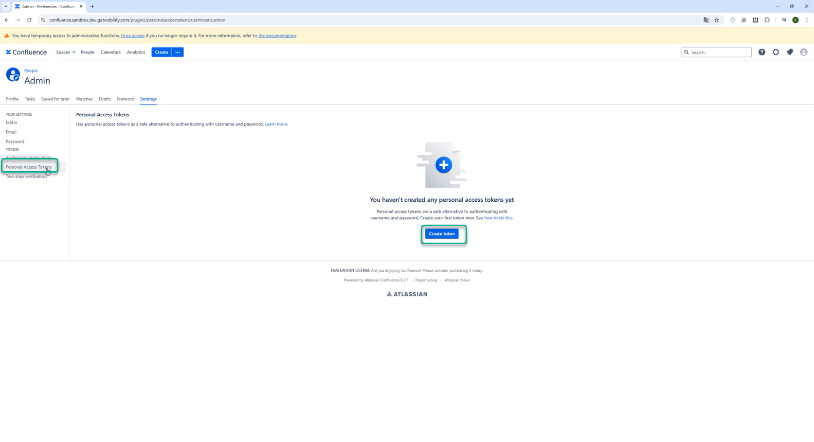Generating an API token
